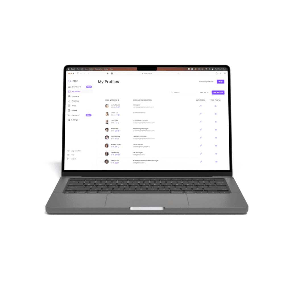 Contactless Digital Business Card | Virtual NFC Cards | Tapt